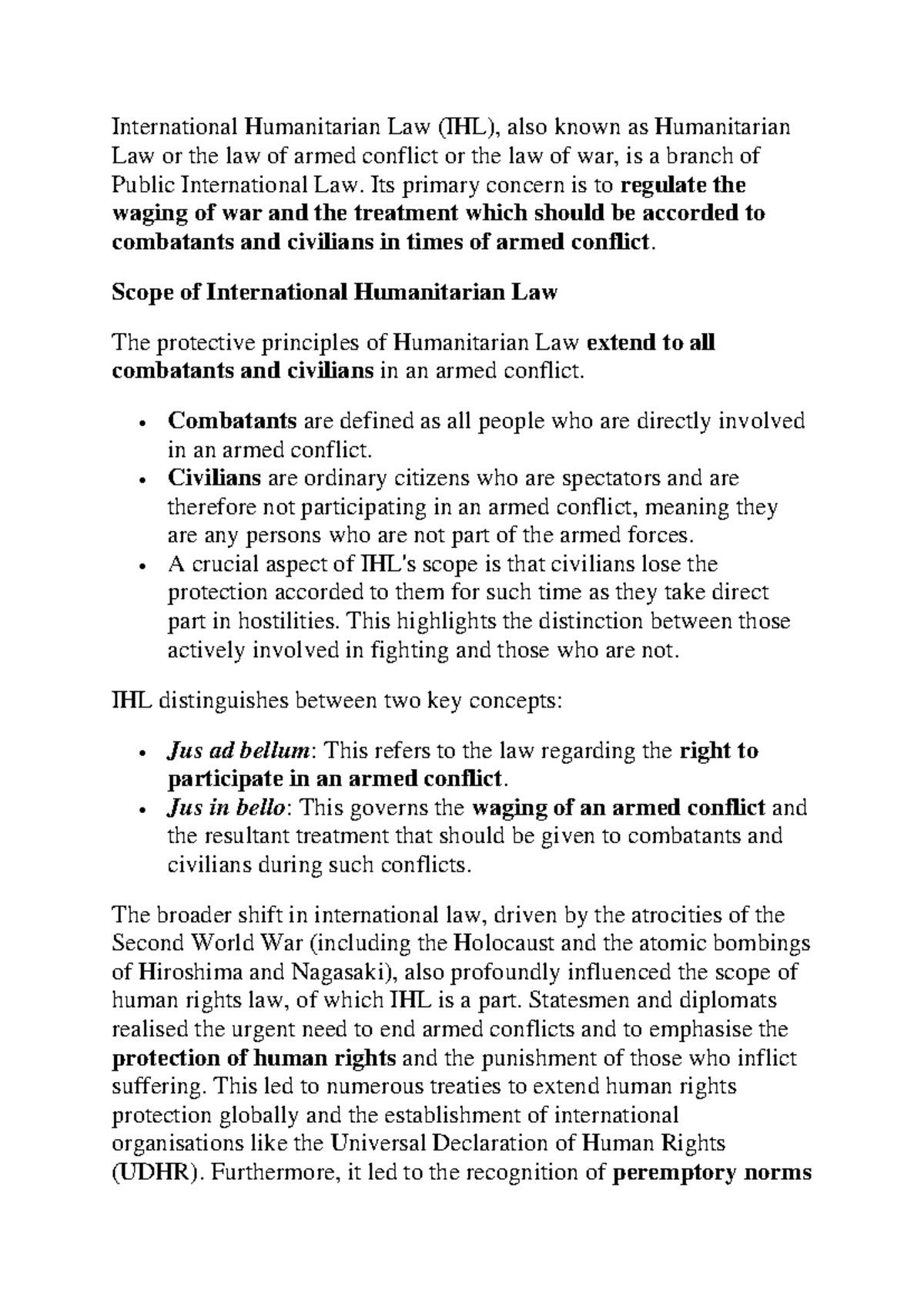 International Humanitarian Law (IHL): Principles & Sources Overview ...