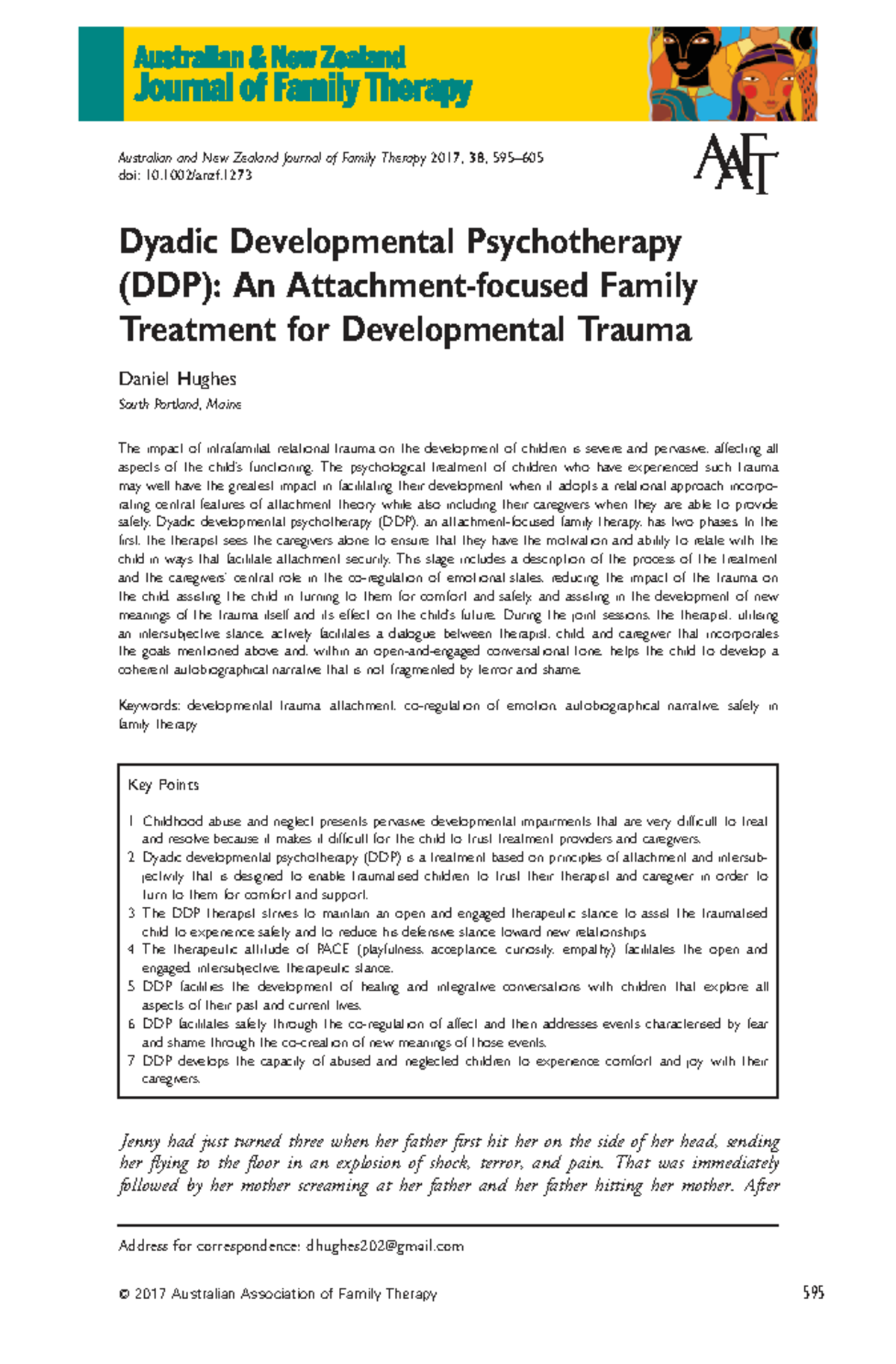 Dyadic Developmental Psychotherapy (DDP) in Family Therapy: Insights ...