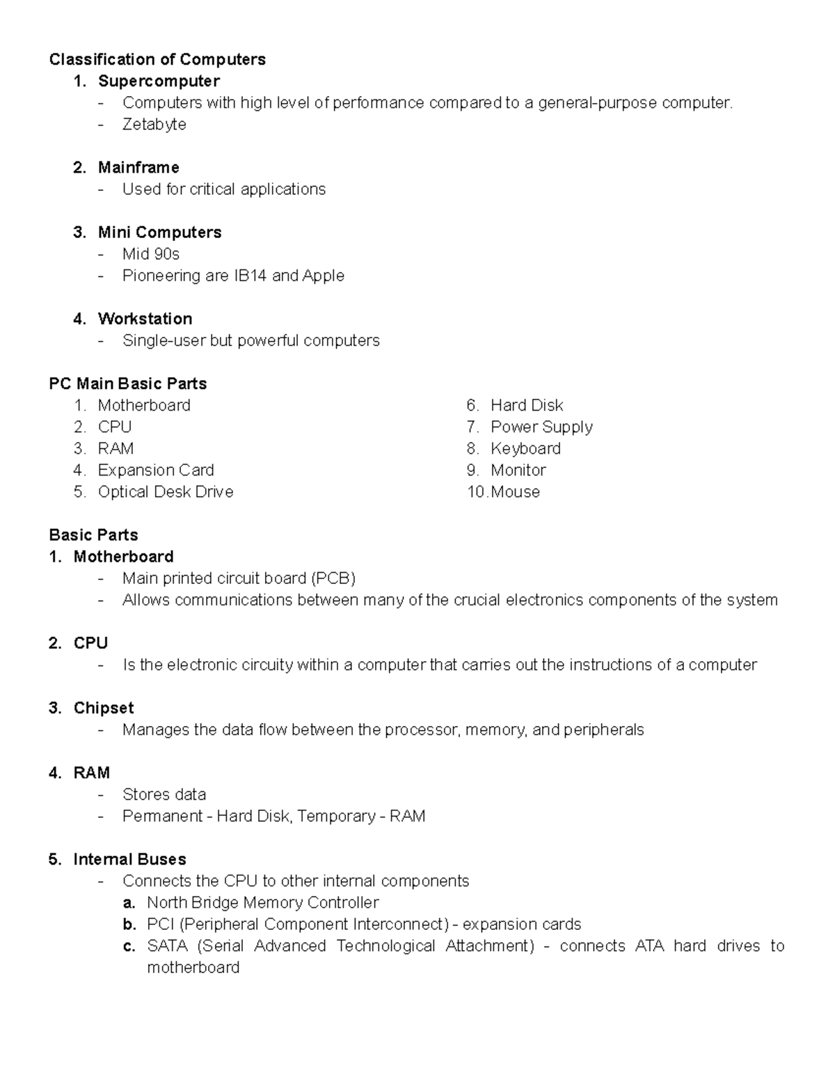 Classification of Computers - Supercomputer - Computers with high level ...