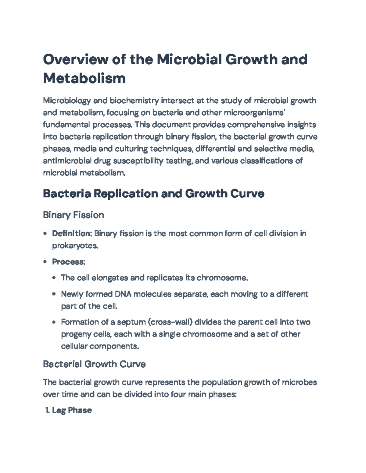 Overview of Microbial Growth and Metabolism in Microbiology (BIO101 ...