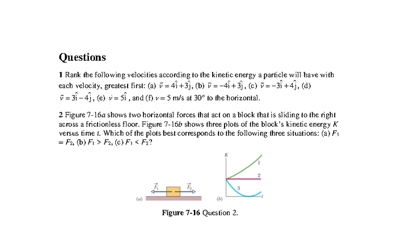 Kinetic Energy and Work: Chapter 7 Questions and Exercises - Studocu