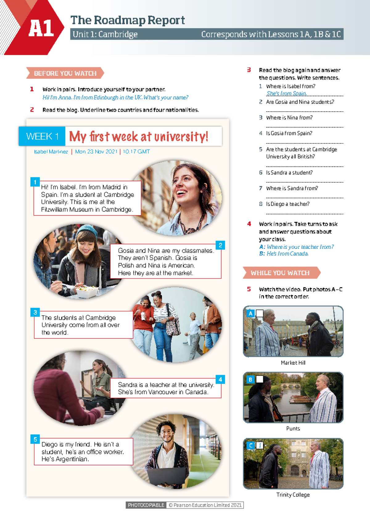 RM A1 Unit 1 Video Worksheets: Personal Trainer & Lifestyle Activities ...