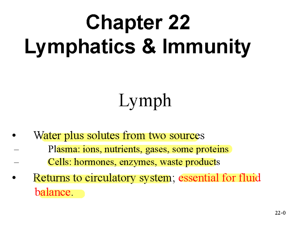 Lymphatics and Immunity: Chapter 22 Study Notes - Studocu