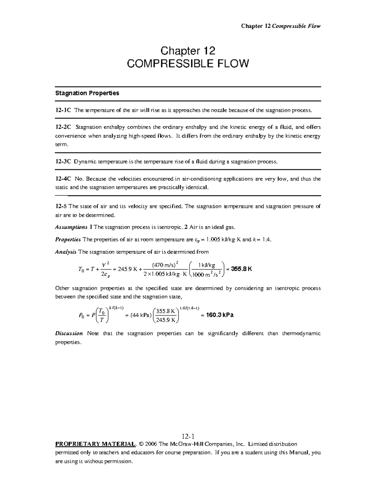 26978705 Fluid Mechanics Cengel Solutions Manual Chapter 12: Compressible Flow - Studocu
