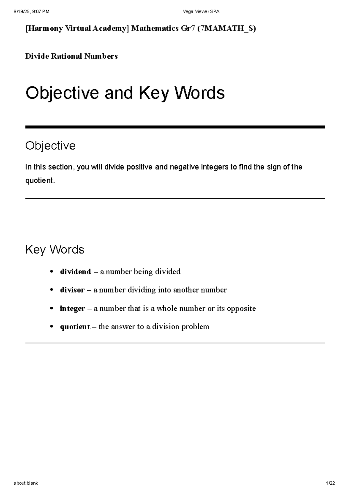 Mathematics Gr7 (7MAMATH_S) - Dividing Positive & Negative Integers ...