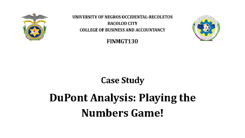 Group-1 CASE- Study Dupont- Analysis - Case Study DuPont Analysis: Playing the Numbers Game ...