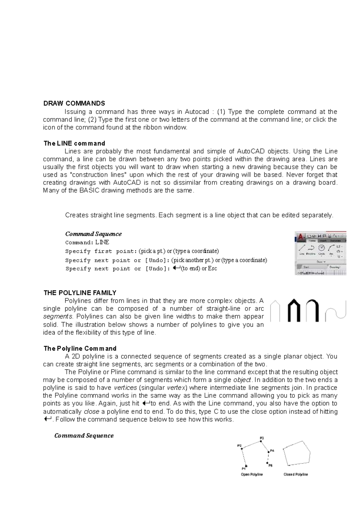 IM-3 AutoCAD - Lecture Notes on Drawing Commands and Modifications ...