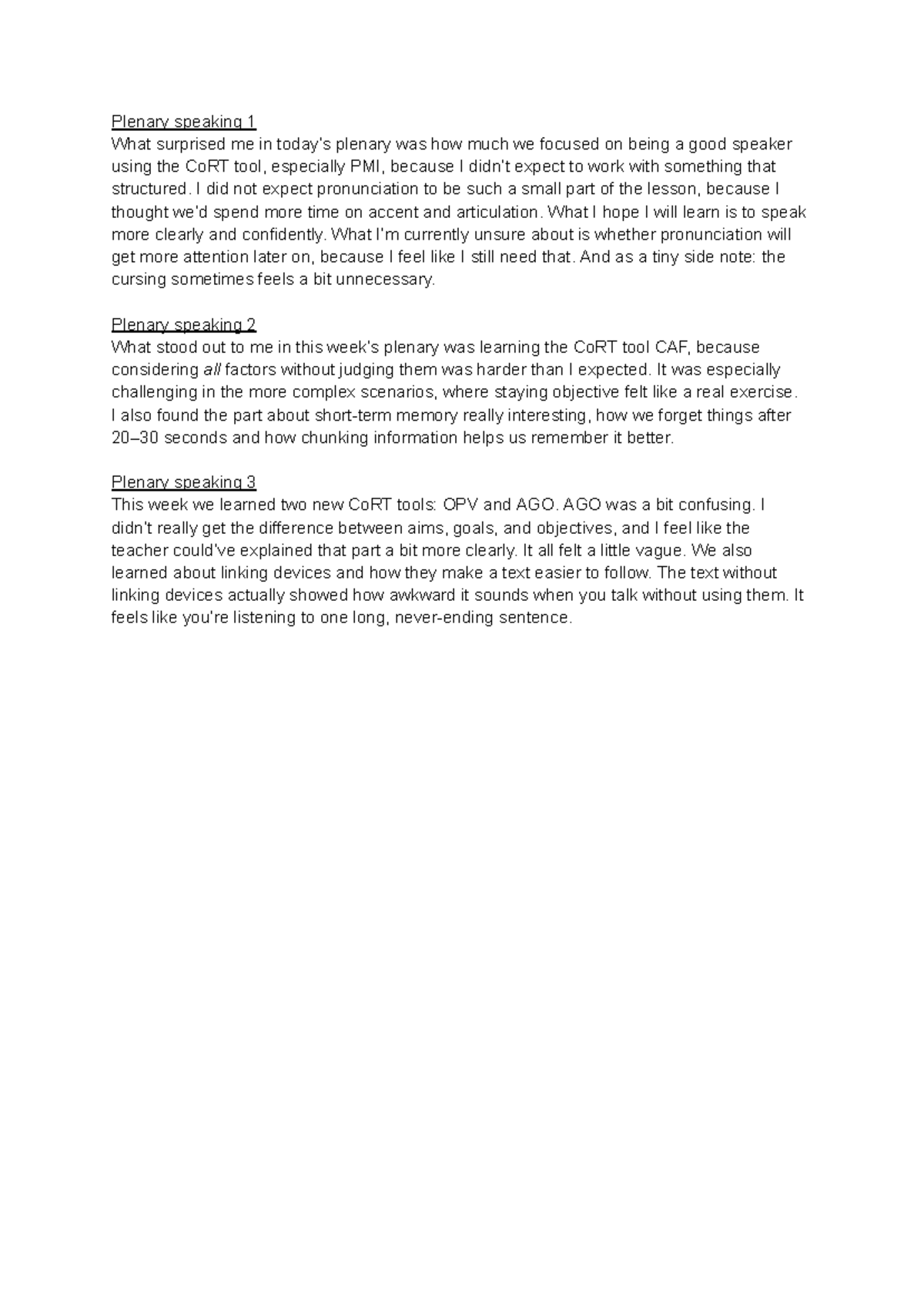 EGP 2025 SP Plenary Speaking Reflections and Insights - Studocu