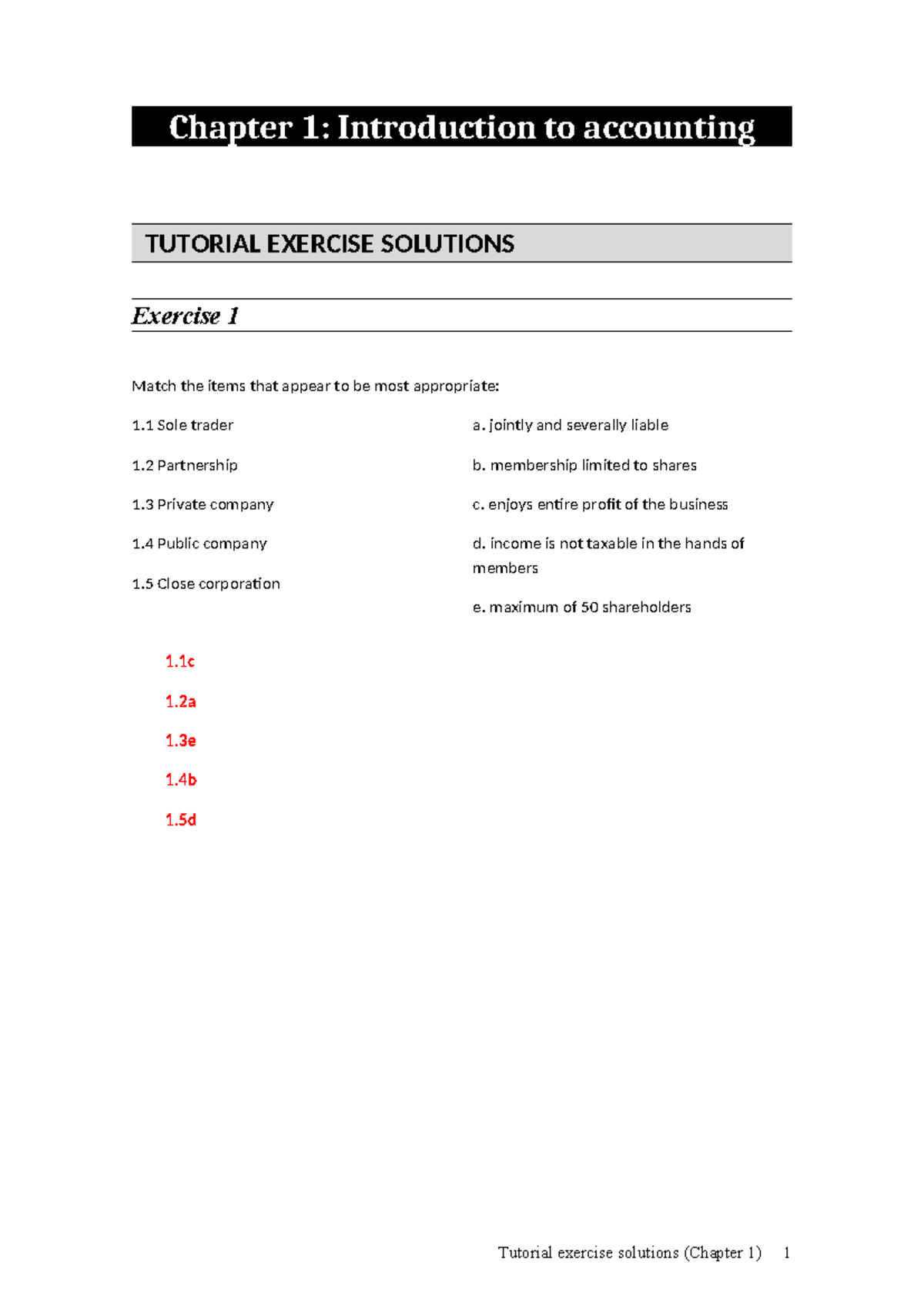 Accounting 101 - Text Book Solutions for Chapter 1 Activities - Studocu