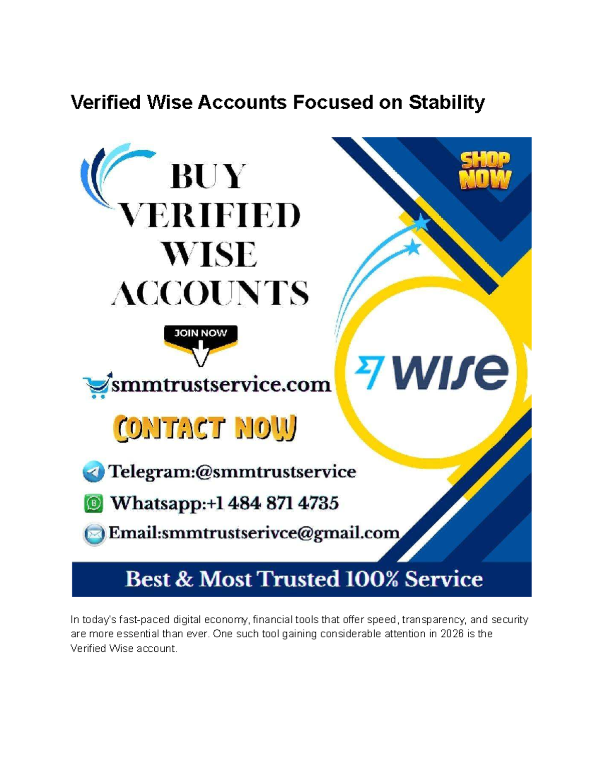 Reliable Buying of Verified Wise Accounts for Global Finance - Studocu