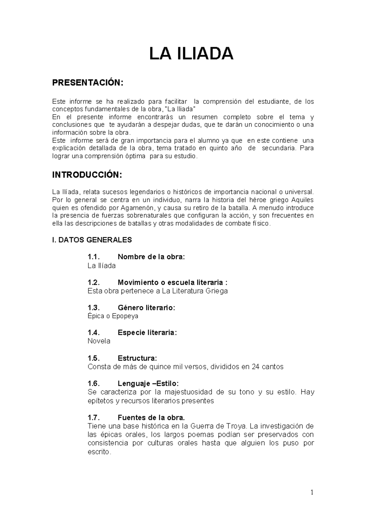 128046420-Analisis-Literario-de-la-Iliada-doc - LA ILIADA PRESENTACIÓN ...