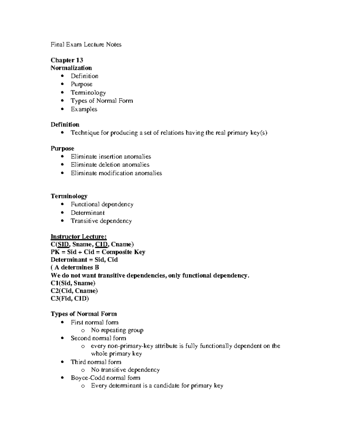 Chapter 8 Normalization for Database Management - Final Exam Lecture ...