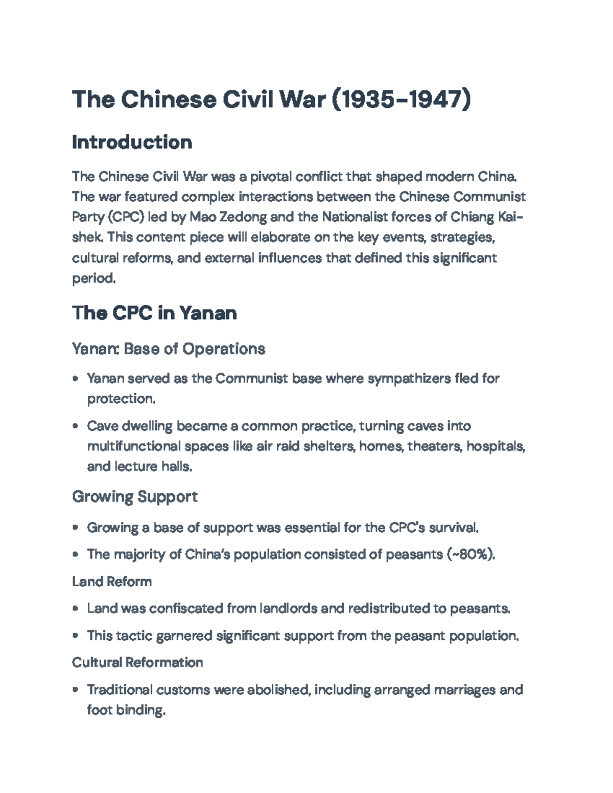 The Chinese Civil War (1935-1947): Key Events, Strategies & Reforms ...