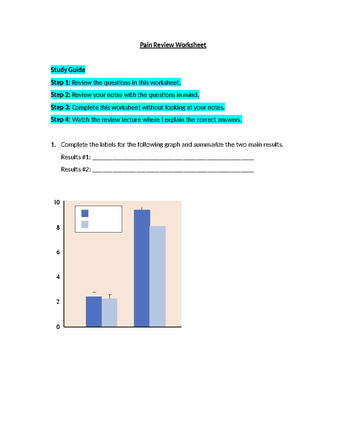 Pain Review Worksheet - Study Guide for Pain Perception Concepts - Studocu