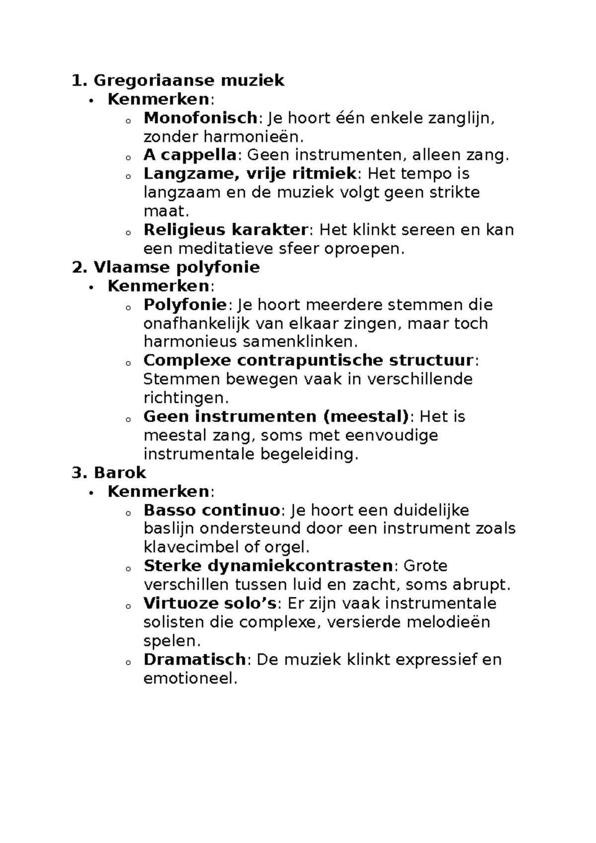 Muziekgeschiedenis: Kenmerken van Stijlen en Periodes (1) - Studocu