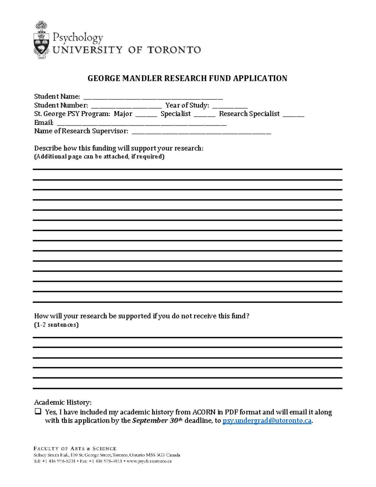 Practice materials - GEORGE MANDLER RESEARCH FUND APPLICATION Student ...