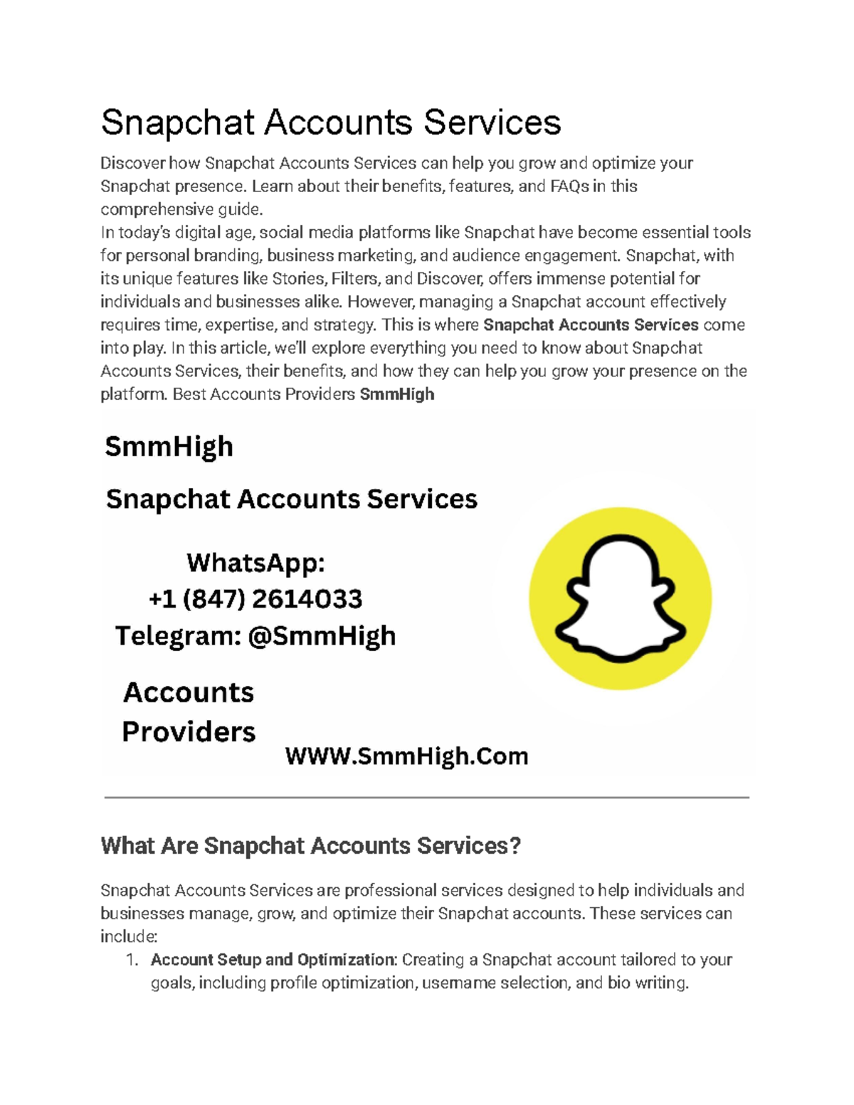 Snapchat Accounts Services - Learn about their benefits, features, and ...