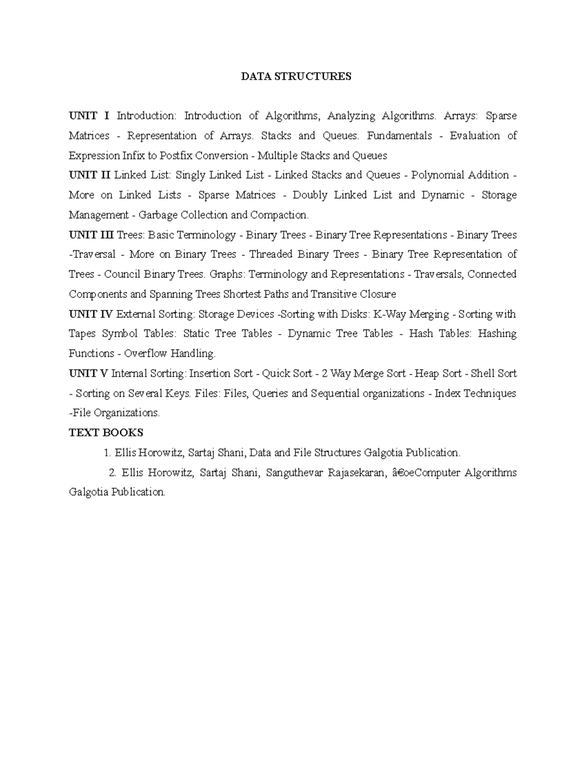DATA Structure - DATA STRUCTURES UNIT I Introduction: Introduction of ...