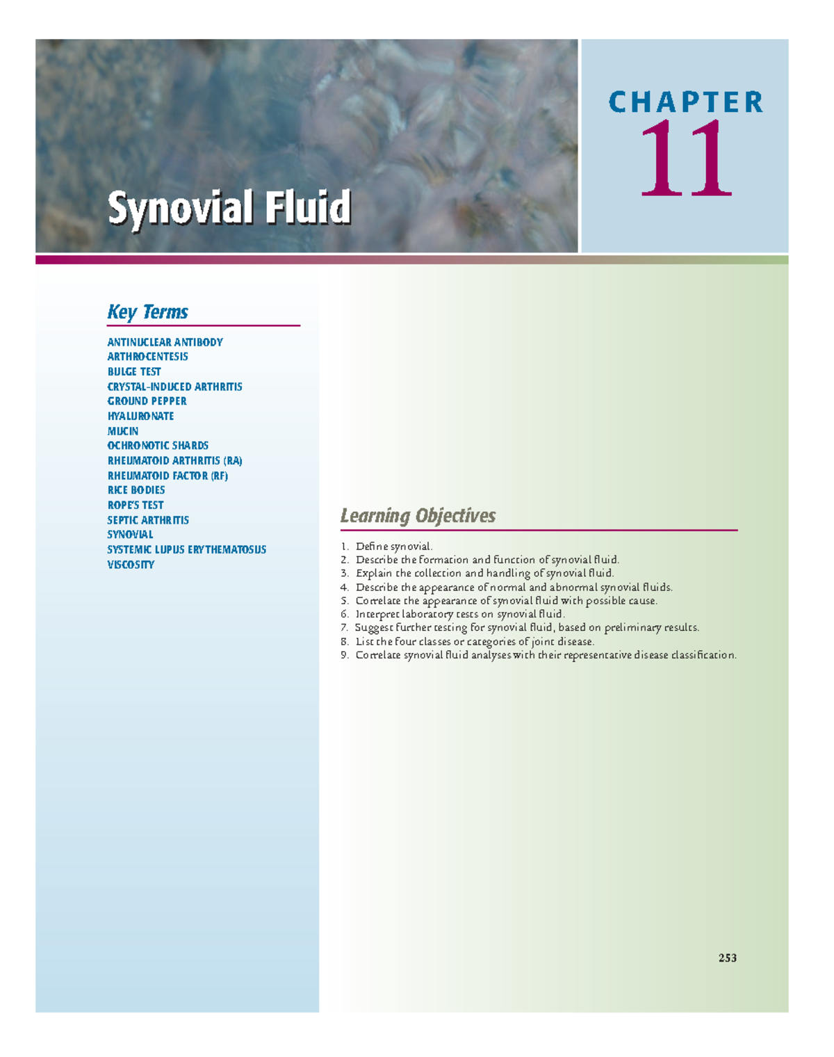 Chapter 11 - Synovial Fluid Analysis and Joint Disorders - Studocu