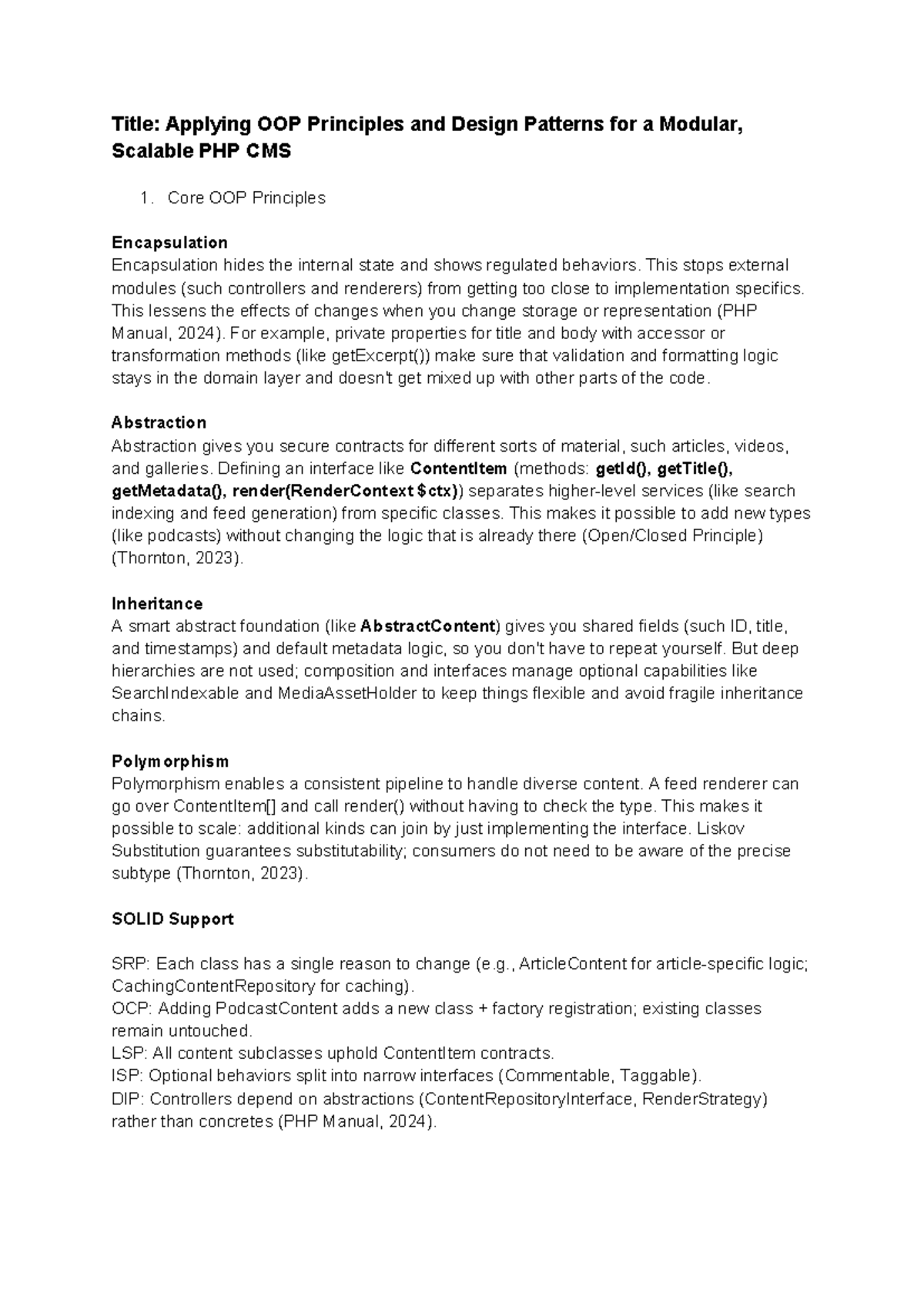 Applying OOP Principles & Design Patterns in PHP CMS - Discussion Unit ...