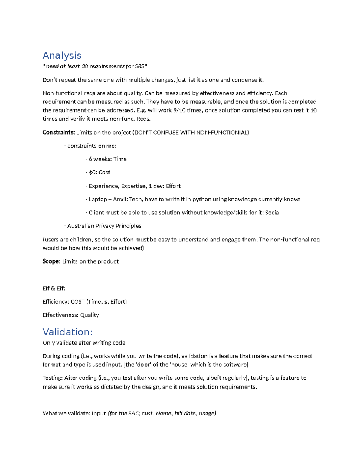 Analysis of 30 Measurable Requirements for Project Success (CS101) - Studocu
