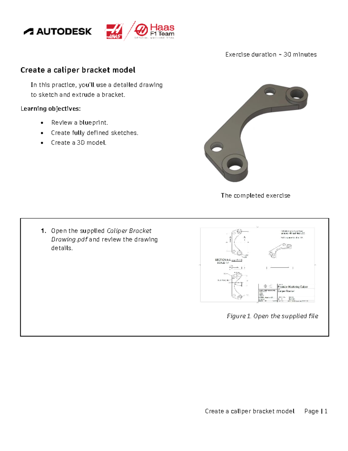 Autodesk - Modelling: Caliper Bracket Exercise (30 min) - Studocu