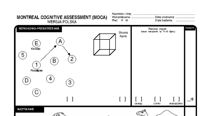 MoCA Test Polish - MONTREAL COGNITIVE ASSESSMENT (MOCA) - Studocu