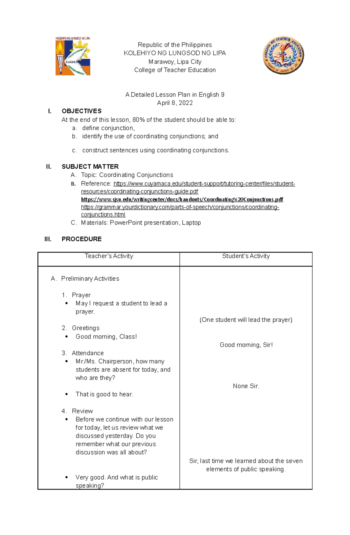 Lesson- Exemplar-MELC6-7-8- Mapeh-G8-PE- Marita M. Morales - Department of Education Region IV-A ...