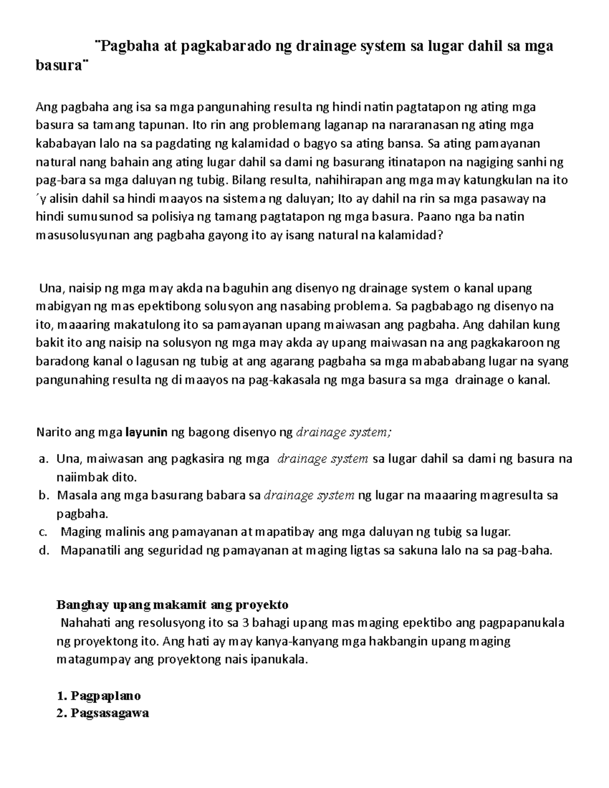 Pag-aayos ng Drainage System sa Brgy. Umapad, Mandaue City: Solusyon sa ...
