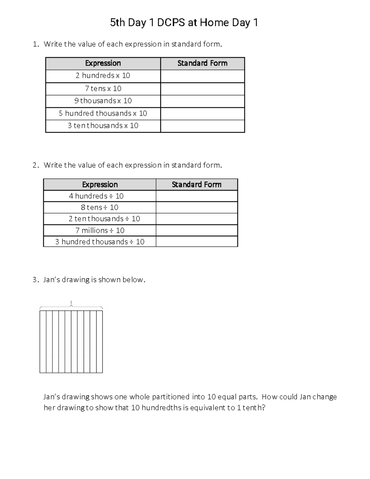 Equip 5th Grade Module 1: Place Value & Decimal Fractions Assessment ...