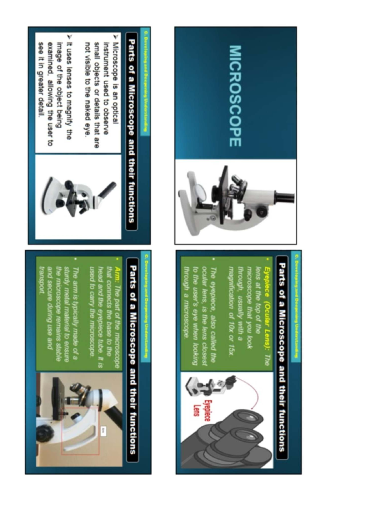C. Parts of a Microscope: Functions and Components Overview - Studocu