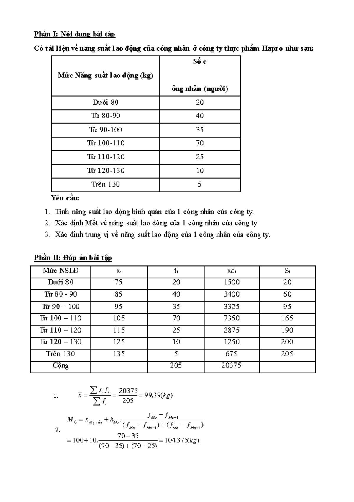 Bai Tập Nguyen Lý Thống Ke Bản Đủ - Nguyên lý kế toán - NEU - Studocu