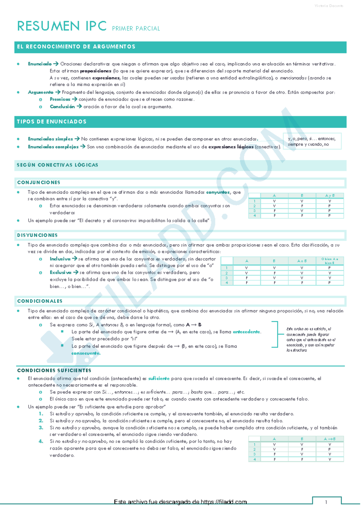 Resumen IPC Primer Parcial: Reconocimiento de Argumentos y Enunciados ...