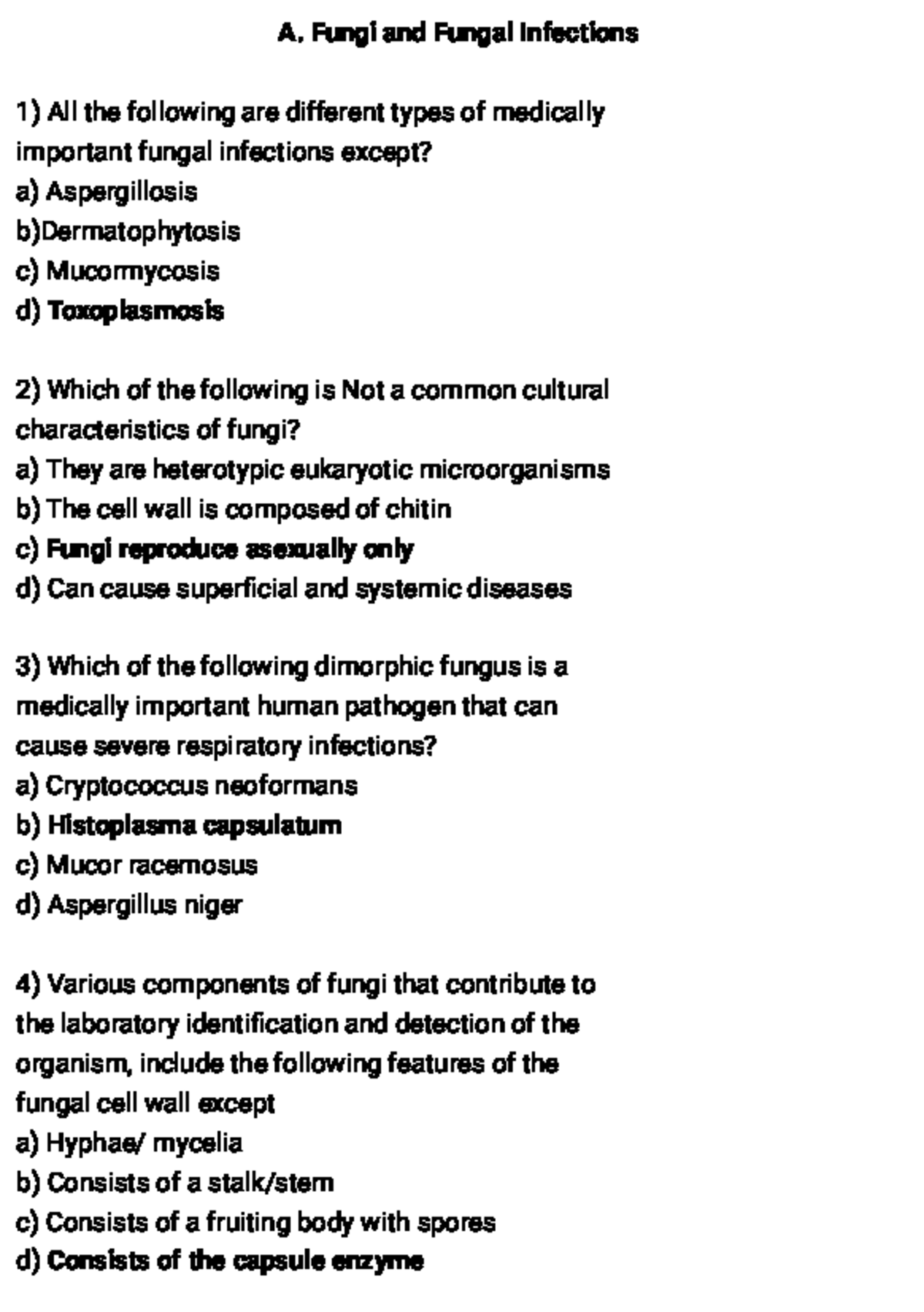 Mycology (Course Code: MYC 101) - Fungal Infections and Their ...