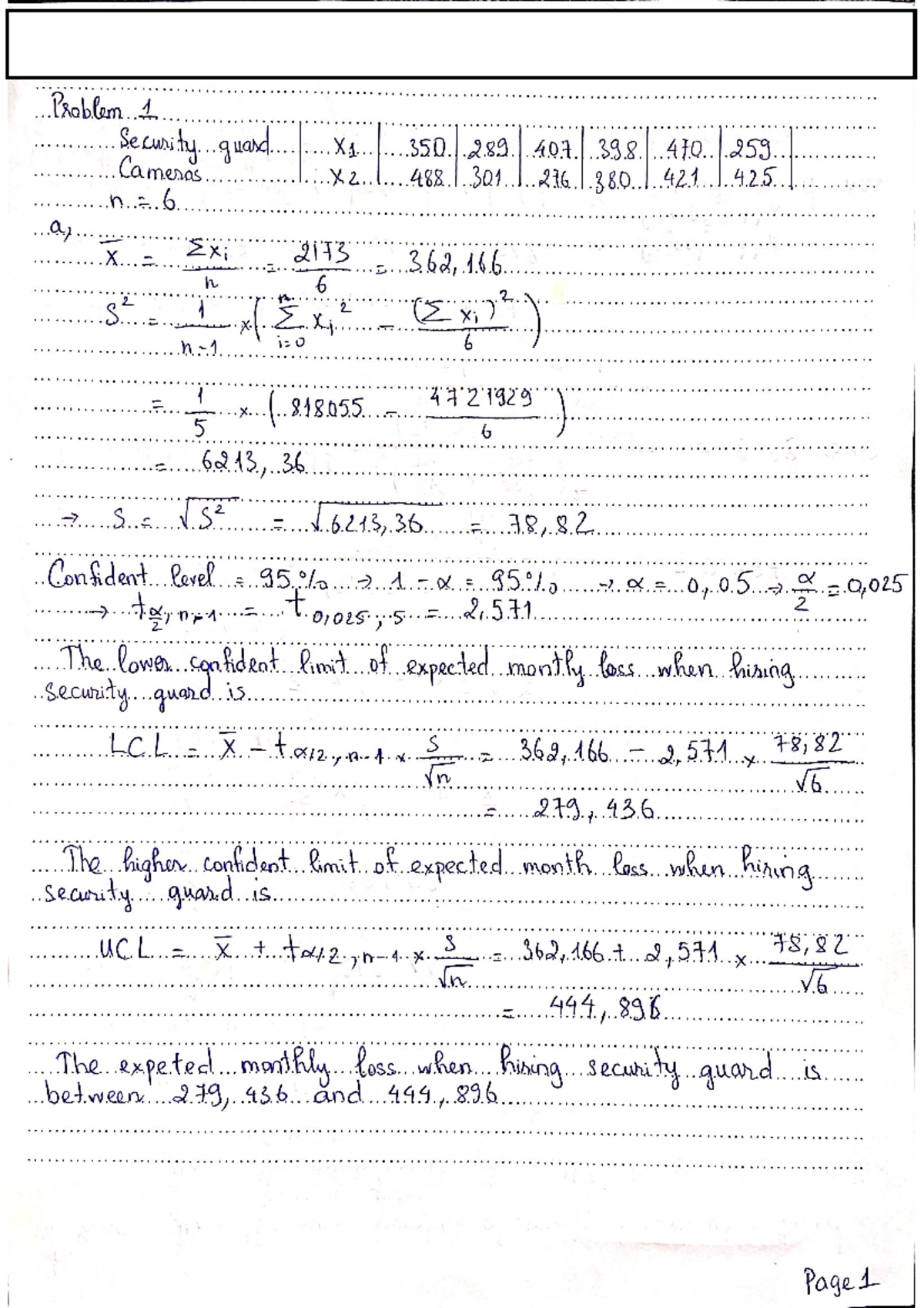 Final Exam: Probability and Statistics Theory (Course Code: X1) - Studocu
