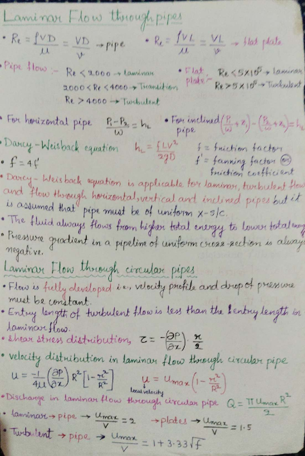 Laminar Flow Through Pipes & Vortex Motion (Course Code: FVD) - Studocu