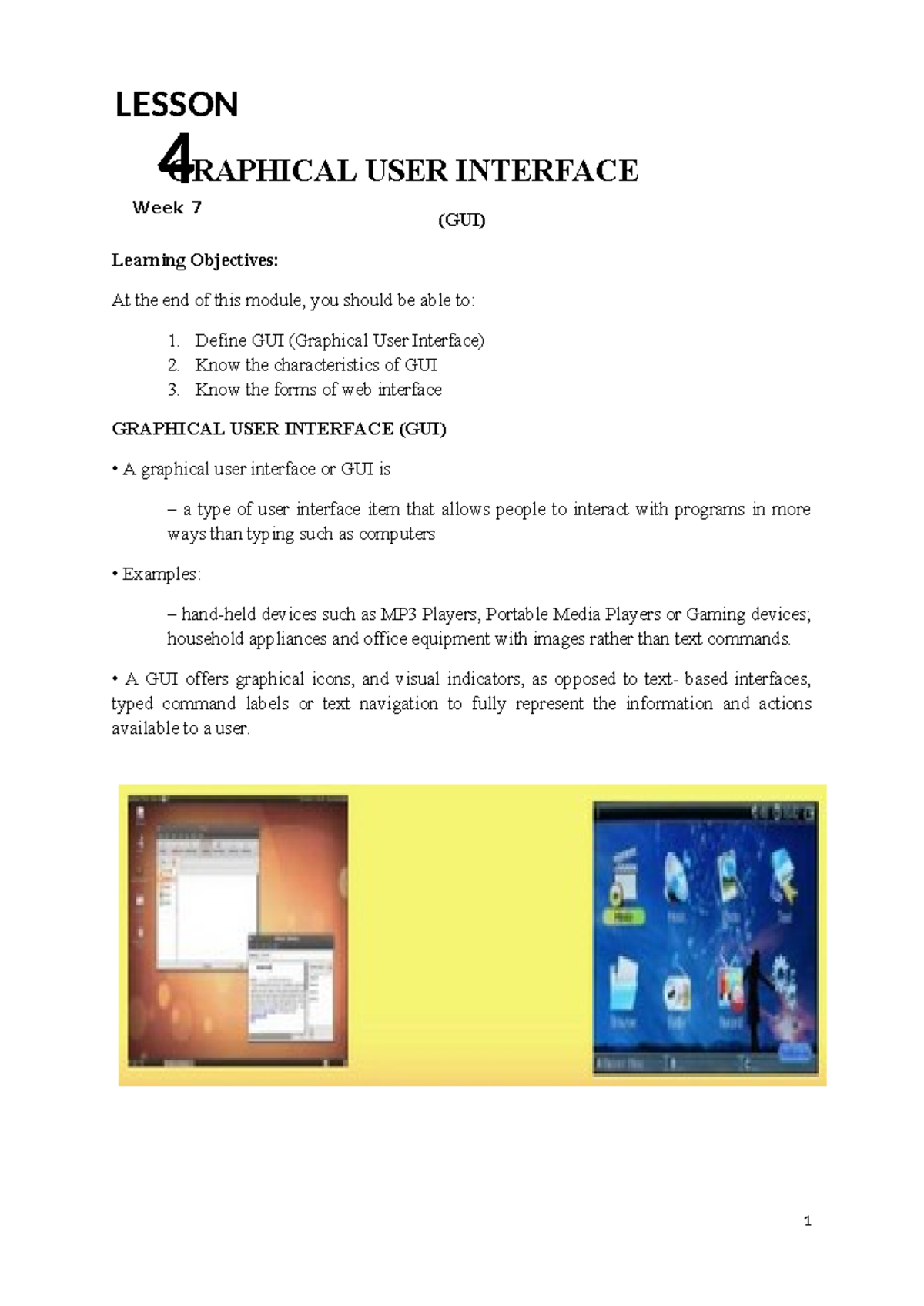 OS Lesson 4 - GUI & Web Form Interfaces Overview - Studocu