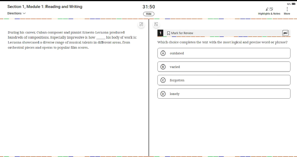 2025 3 version 3 - chemistry - Section 1, Module 1: Reading and Writing ...