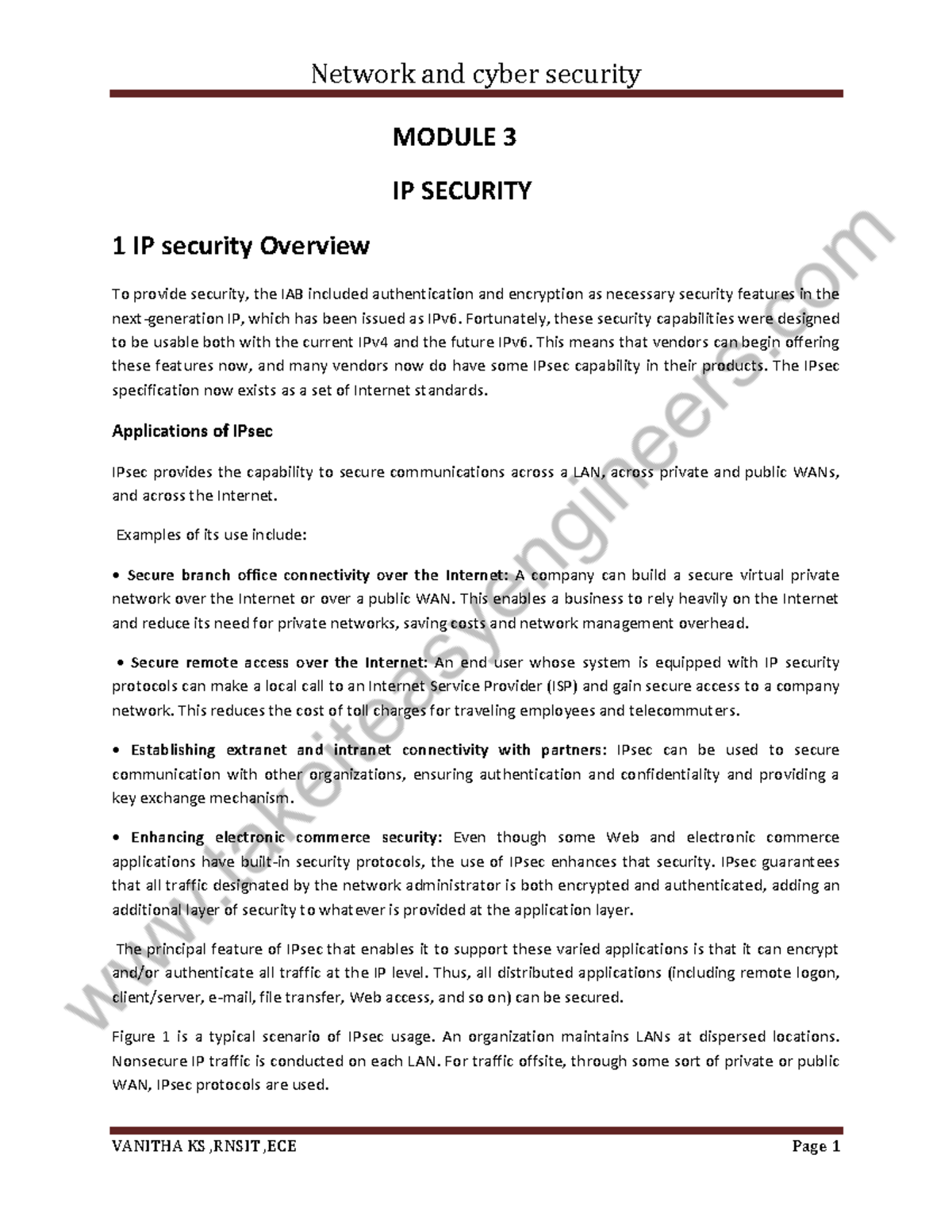 N3 watermark - very good - MODULE 3 IP SECURITY 1 IP security Overview ...