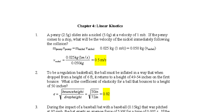 Chapter 4: Impulse and Momentum Sample Questions & Answers - Studocu