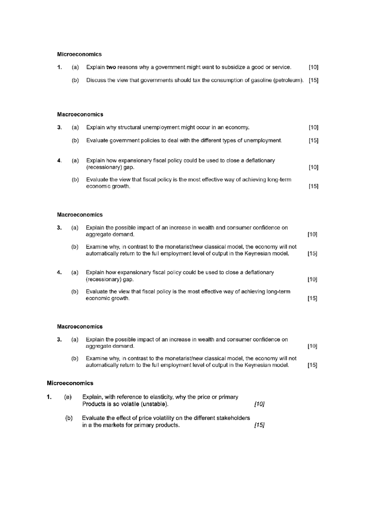 Microeconomics & Macroeconomics Study Guide: Key Concepts & Policies ...