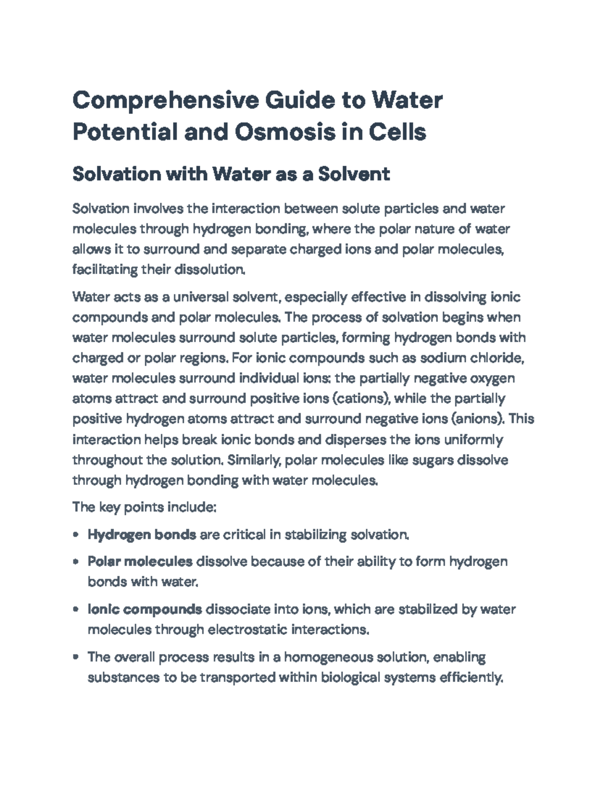 Understanding Water Potential and Osmosis in Biological Systems ...