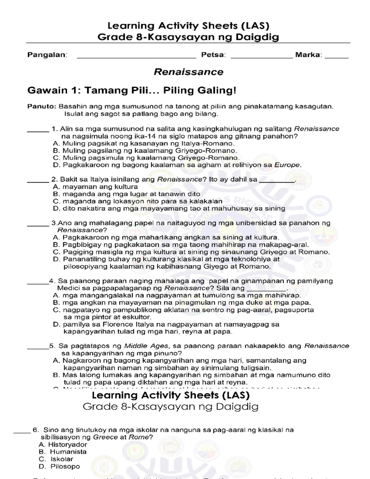 Grade 8 Module: 3rd Quarter Study Guide - Studocu