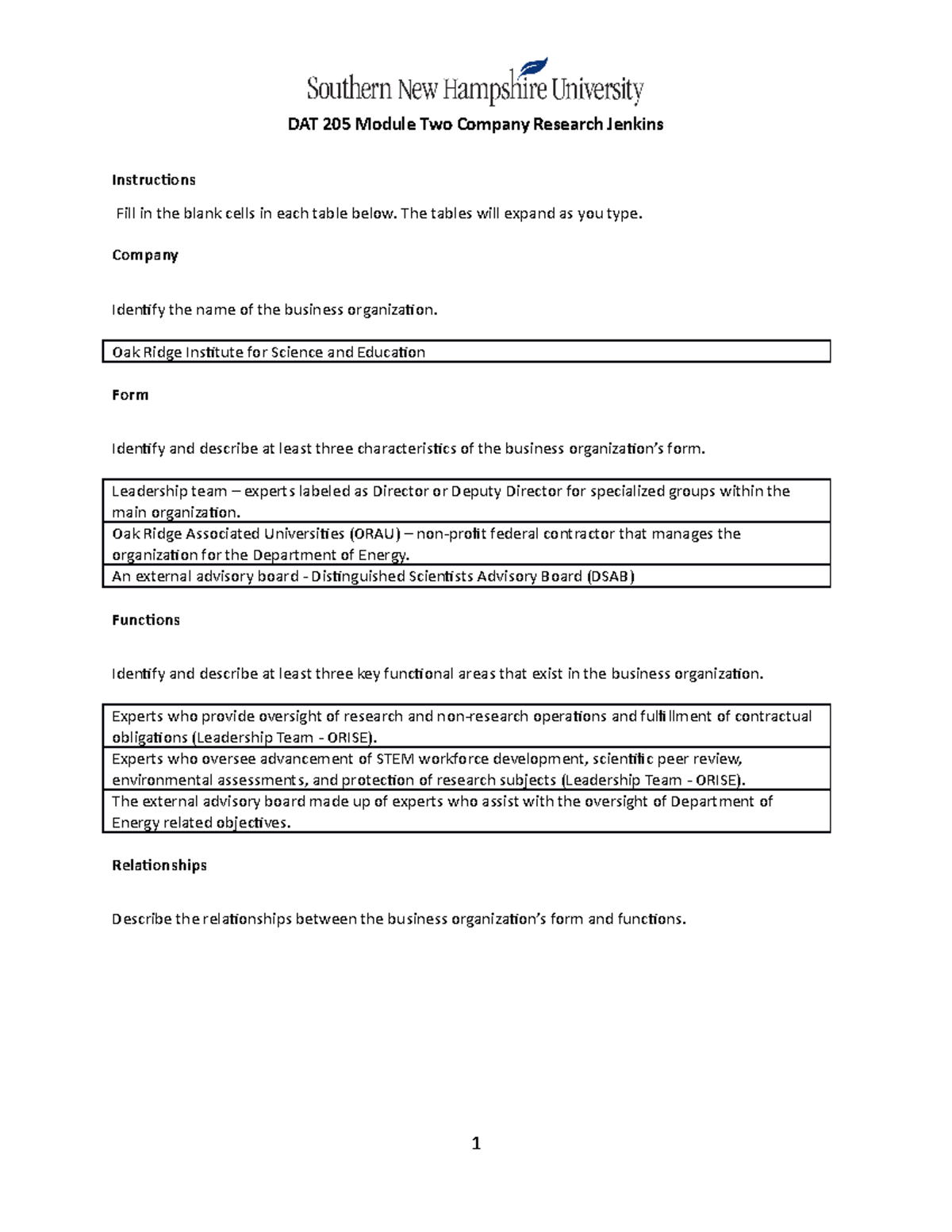 DAT 205 Module Two Company Research - Jenkins - DAT 205 Module Two ...