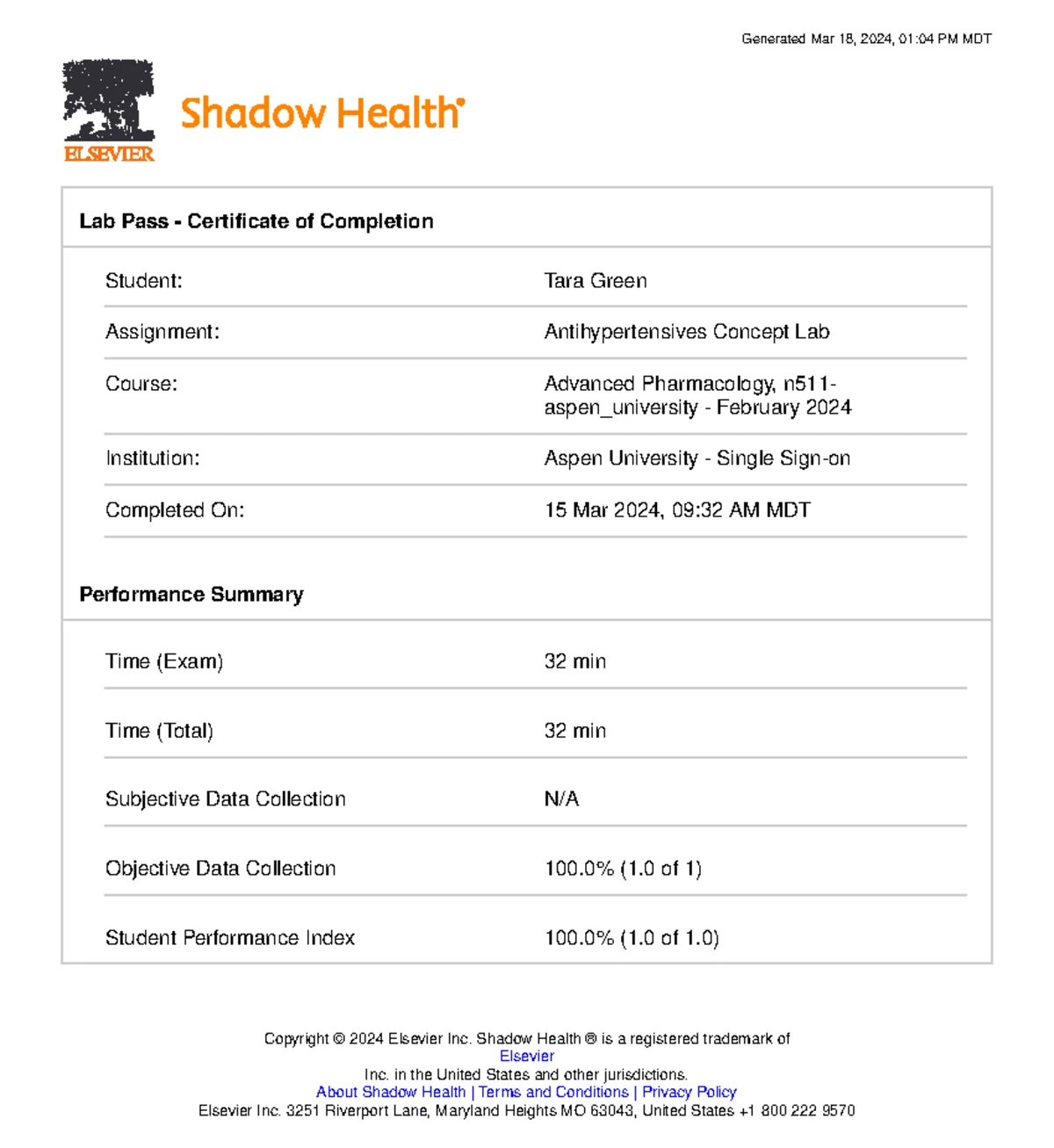 M Norrod Module 4 - ShadowHealth© Focused Exam: Hypertension and Type 2 ...