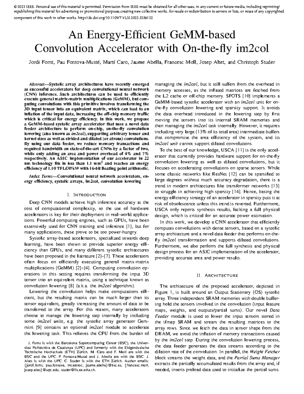 Assignment advanced vlsi ieee project - An Energy-Efficient GeMM-based ...