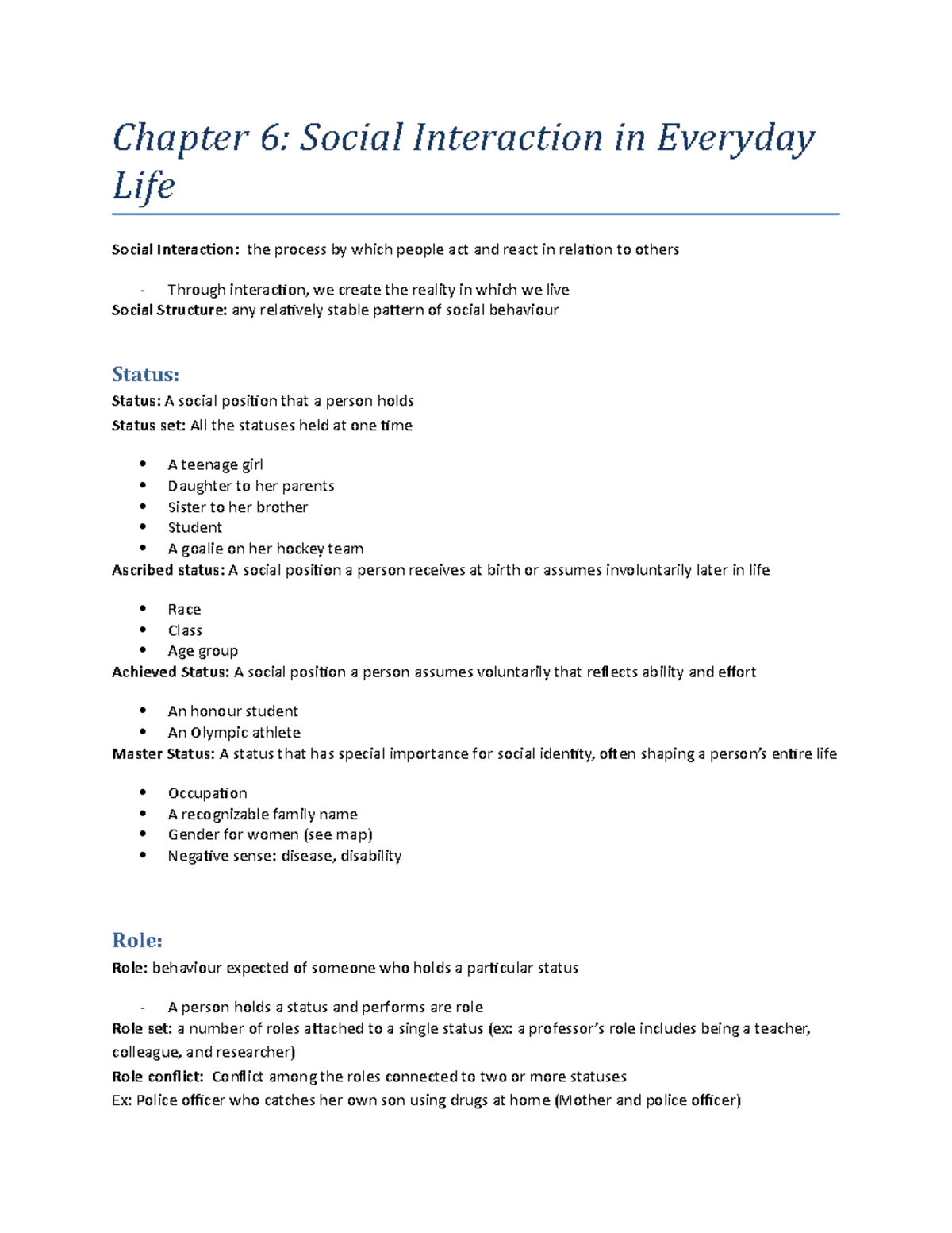 Chapter 6: Social Interaction Dynamics in Everyday Life - Studocu