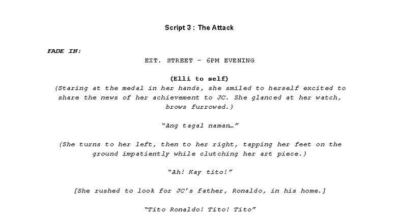 Script 3: The Attack - Dramatic Scene Analysis - Studocu