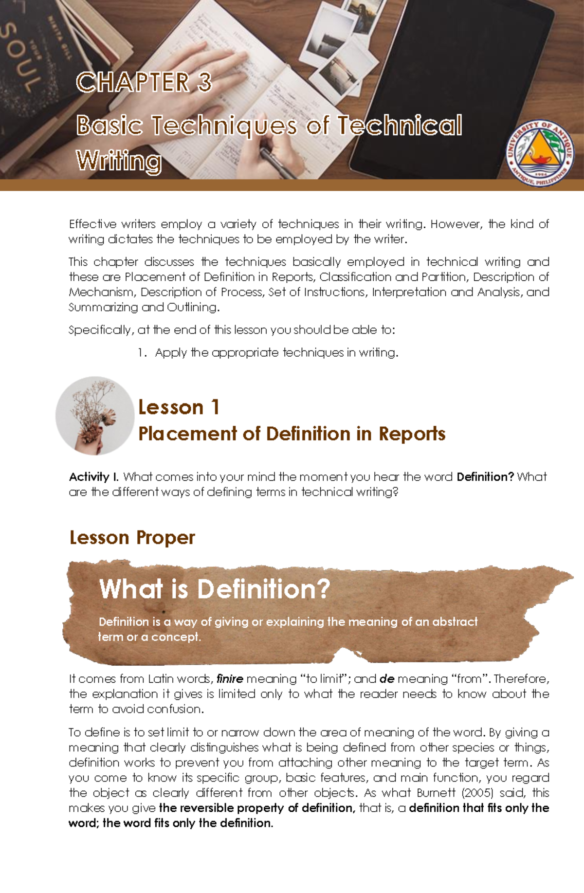 Gee-4: Lesson 1 - Techniques in Technical Writing and Definitions - Studocu
