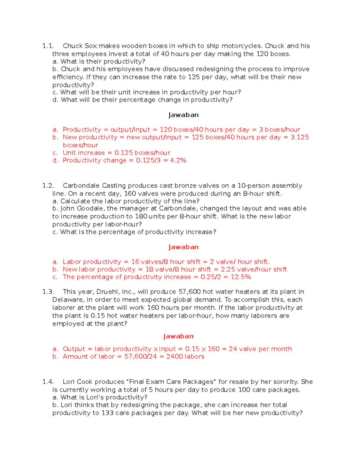 Productivity Analysis and Improvement Strategies - MGMT 101 - Lecture ...